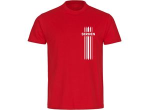 4068859479305 - multifanshop Kinder T-Shirt - Serbien - Streifen - Druck weiß - Kind