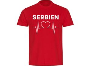 4068859479435 - multifanshop Kinder T-Shirt - Serbien - Herzschlag - Druck weiß - Kind