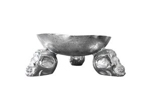 4250243547398 - riess-ambiente Obstschale SKULL - 35cm silber Aluminium Totenkopf Schale