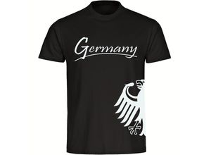 4068859345938 - multifanshop Herren T-Shirt - Germany - Adler seitlich - Druck weiß - Männer