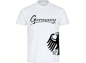 4068859345990 - multifanshop Herren T-Shirt - Germany - Adler seitlich - Druck schwarz - Männer