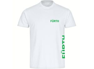 4068859563332 - multifanshop Herren T-Shirt - Fürth - Brust & Seite - Druck grün - Männer