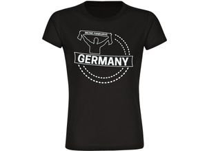 4068859352172 - multifanshop Damen T-Shirt - Germany - Meine Fankurve - Druck weiß - Frauen