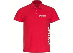 4068859566777 - multifanshop Poloshirt - Ingolstadt - Brust & Seite - Druck weiß - Polo
