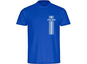 4068859416027 - multifanshop Herren T-Shirt - Italien - Streifen - Druck weiß - Männer