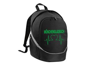 4068859174279 - multifanshop Rucksack - Mönchengladbach - Herzschlag - Druck grün - Tasche