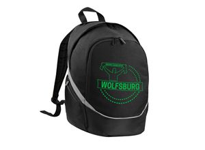 4068859180317 - multifanshop Rucksack - Wolfsburg - Meine Fankurve - Druck grün - Tasche