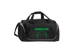 4068859173401 - multifanshop Sporttasche - Hannover - Herzschlag - Druck grün - Tasche
