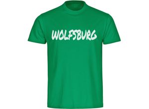 4068859514242 - multifanshop Kinder T-Shirt - Wolfsburg - Textmarker - Druck weiß - Kind