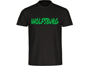 4068859513351 - multifanshop Herren T-Shirt - Wolfsburg - Textmarker - Druck grün - Männer