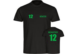 4068859571375 - multifanshop Kinder T-Shirt - Münster - Trikot Nummer 12 - Druck grün - Kind