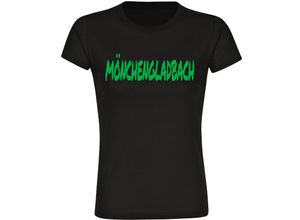 4068859515317 - multifanshop Damen T-Shirt - Mönchengladbach - Textmarker - Druck grün - Frauen
