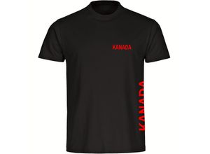 4068859210700 - multifanshop Herren T-Shirt - Kanada - Brust & Seite - Druck rot - Männer
