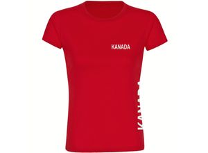 4068859211066 - multifanshop Damen T-Shirt - Kanada - Brust & Seite - Druck weiß - Frauen