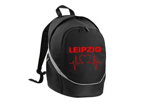 4068859112677 - multifanshop Rucksack - Leipzig - Herzschlag - Druck rot - Tasche