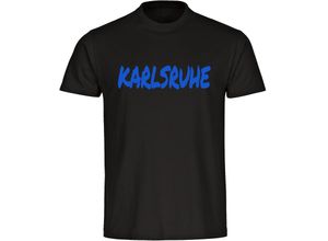 4068859518301 - multifanshop Herren T-Shirt - Karlsruhe - Textmarker - Druck blau - Männer