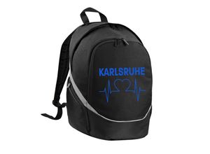 4068859039561 - multifanshop Rucksack - Karlsruhe - Herzschlag - Druck blau - Tasche