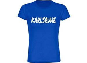 4068859518875 - multifanshop Damen T-Shirt - Karlsruhe - Textmarker - Druck weiß - Frauen