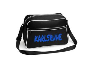 4068859519414 - multifanshop Retrotasche - Karlsruhe - Textmarker - Druck blau - Tasche