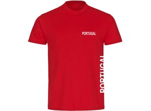 4068859213343 - multifanshop Herren T-Shirt - Portugal - Brust & Seite - Druck weiß - Männer