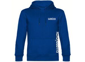 4068859581473 - multifanshop Kapuzen Sweatshirt - Saarbrücken - Brust & Seite - Druck weiß - Hoodie