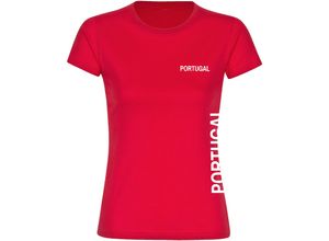 4068859213510 - multifanshop Damen T-Shirt - Portugal - Brust & Seite - Druck weiß - Frauen