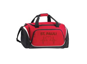 4068859194055 - multifanshop Sporttasche - St Pauli - Herzschlag - Druck braun - Tasche