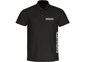 4068859582883 - multifanshop Poloshirt - Sandhausen - Brust & Seite - Druck weiß - Polo