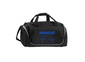 4068859036164 - multifanshop Sporttasche - Darmstadt - Herzschlag - Druck blau - Tasche