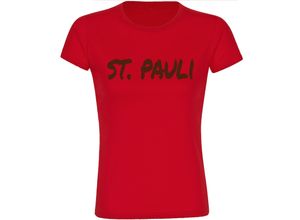 4068859524005 - multifanshop Damen T-Shirt - St Pauli - Textmarker - Druck braun - Frauen