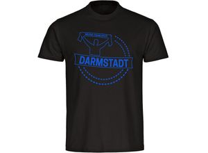 4068859052676 - multifanshop Kinder T-Shirt - Darmstadt - Meine Fankurve - Druck blau - Kind