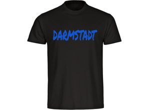 4068859525125 - multifanshop Herren T-Shirt - Darmstadt - Textmarker - Druck blau - Männer