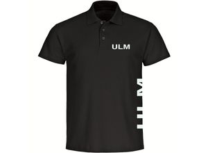 4068859585501 - multifanshop Poloshirt - Ulm - Brust & Seite - Druck weiß - Polo