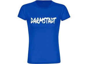 4068859525668 - multifanshop Damen T-Shirt - Darmstadt - Textmarker - Druck weiß - Frauen