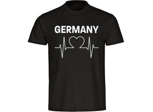 4068859357771 - multifanshop Kinder T-Shirt - Germany - Herzschlag - Druck weiß - Kind