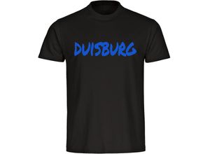 4068859527662 - multifanshop Kinder T-Shirt - Duisburg - Textmarker - Druck blau - Kind