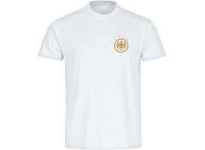 4068859360368 - multifanshop Kinder T-Shirt - Germany - Adler Retro Gold - Druck gold metallic - Kind