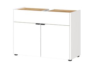 4255632542121 - Stoßfester Unterschrank mit Siphonaussparung 80x34x60 Easy-Clean Avis Kollektion Farbe Weiß-Beige Kadima Design