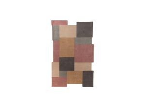 4255632532429 - Handgetufteter Wollteppich Thames Eva - Geometrisch & Modern Farbe Grau-Rosa 120x180 cm Kadima Design