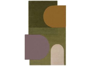 4255632532559 - Abstrakt-Geometrischer Wollteppich Thames Lily - Farbe Grün 200x290 cm Kadima Design