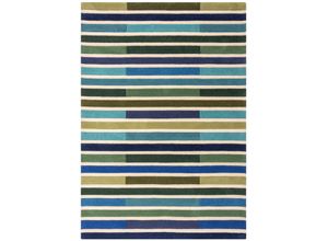 4255632535796 - Luxuriöser Wollteppich Derwent Gemma mit Streifenmuster Farbe Grün-Blau 160x230 cm Kadima Design 4255632535796 - Luxuriöser Wollteppich Derwent Gemma mit Streifenmuster Farbe Grün-Blau 160x230 cm Kadima Design