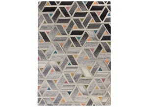 4255632537776 - Vielseitiger & Gemütlicher Esk Samm Teppich mit Hoch-Tief-Effekt in Grau-Bunt 160x230 cm Kadima Design