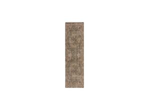 4255632544231 - Robuster Vintage-Teppich aus Jute & Polyester ideal für viel genutzte Räume rutschfest braun-grün - Deepe 60x230 cm Kadima Design