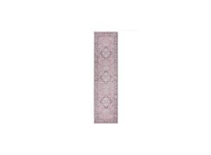 4255632543456 - Maschinenwaschbarer Traditioneller Vintage-Teppich aus recycelten Fasern rutschfest - Hald Farbe Rosa 60x230 cm Kadima Design