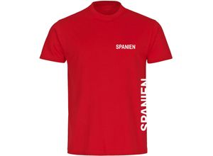4068859215828 - multifanshop Herren T-Shirt - Spanien - Brust & Seite - Druck weiß - Männer
