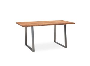 4255632563478 - Computertisch Massivholz Baumkante Industrial 140x80 cm Akazie Standard mit Chromgestell Goldbraun Handarbeit Tarn Kollektion Kadima Design 4255632563478 - Computertisch Massivholz Baumkante Industrial 140x80 cm Akazie Standard mit Chromgestell Goldbraun Handarbeit Tarn Kollektion Kadima Design