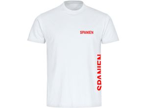 4068859215712 - multifanshop Herren T-Shirt - Spanien - Brust & Seite - Druck rot - Männer