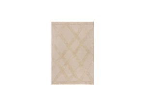 4255632543906 - Handgewebter Teppich aus 100% Baumwolle Geometrisches Muster in Naturfarben - Silt 80x150 cm Kadima Design