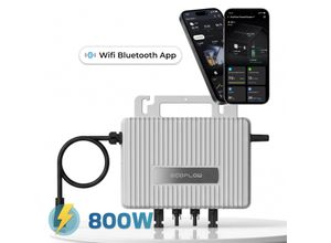 4255656237010 - EcoFlow Stream Mikro-Wechselrichter 800W EFStreamMI800W - 2× MPPT IP67 wetterfest WLAN & Bluetooth App-Steuerung Plug-&-Play Balkonkraftwerk Inverter für Photovoltaik