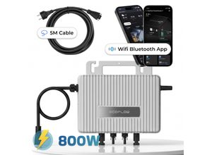 4255656237003 - EcoFlow Stream Mikro-Wechselrichter 800W EFStreamMI800W - 2× MPPT IP67 wetterfest WLAN & Bluetooth Plug-&-Play Balkonkraftwerk Inverter inkl 5m Anschlusskabel zur Steckdose 4255656237003 - EcoFlow Stream Mikro-Wechselrichter 800W EFStreamMI800W - 2× MPPT IP67 wetterfest WLAN & Bluetooth Plug-&-Play Balkonkraftwerk Inverter inkl 5m Anschlusskabel zur Steckdose